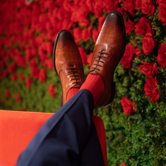 Rose Red Ribbed Solid Sock by Southern Scholar | Soft and Stylish ...